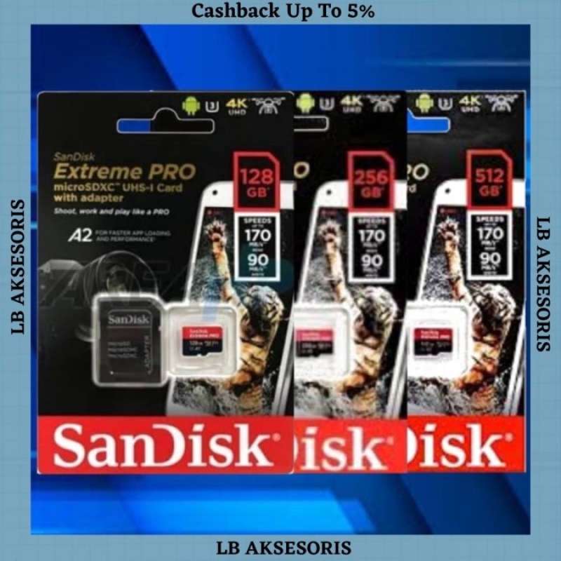 Jual Micro Sd Card Sandisk Extreme Pro 128gb/256gb/512gb/1tb Memory Card - 256 Gb Di Seller ...