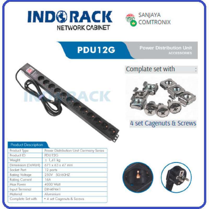 Jual Indorack Pdu12e Pdu12g Vertical 19 Power Distribution Unit 12 Outlet Di Seller Kingyo ...