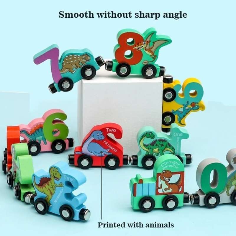Jual Mainan Edukasi Anak Balok Kayu Kereta Angka Number Wooden Train Di ...