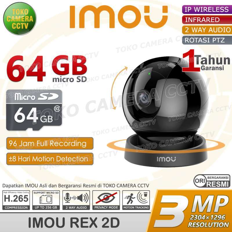 Jual Cctv Wifi Ptz Imou Rex 2d 3mp Kamera Cctv Pintar Bersuara Infrared ...