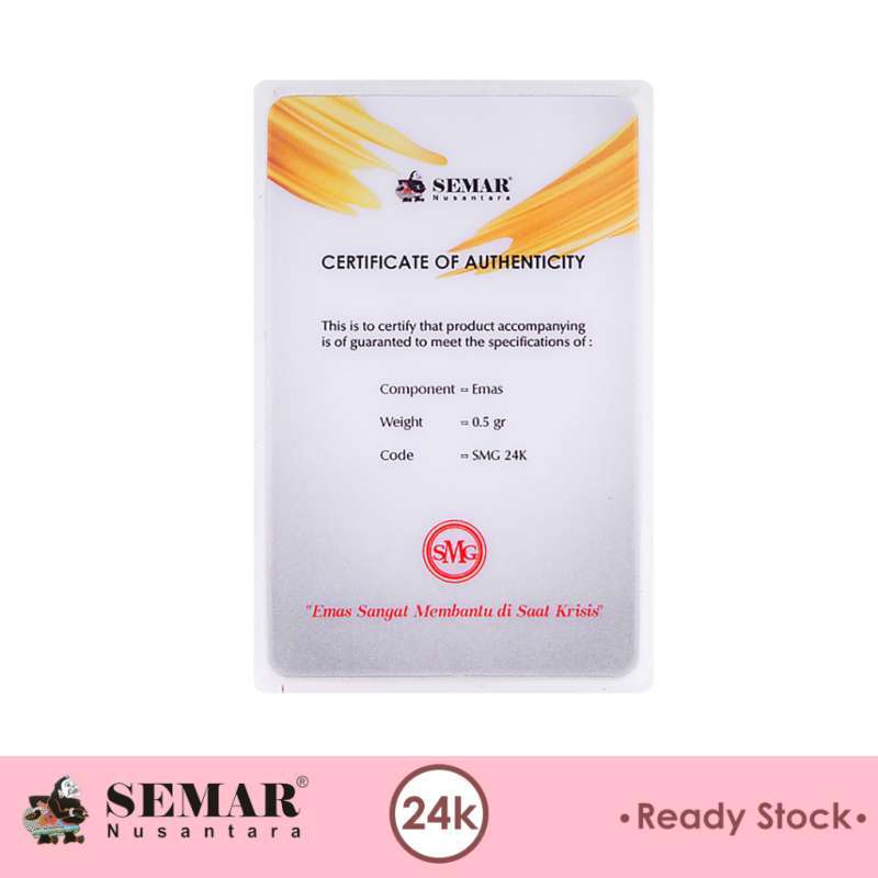 Jual Logam Mulia Smg Gold Press 0.5gram Emas Batangan Semar Nusantara ...