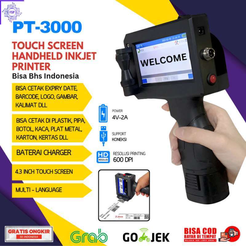 Promo 100% Produk Ori Handheld Printer Incode Pt-3000 Inkjet Expired ...