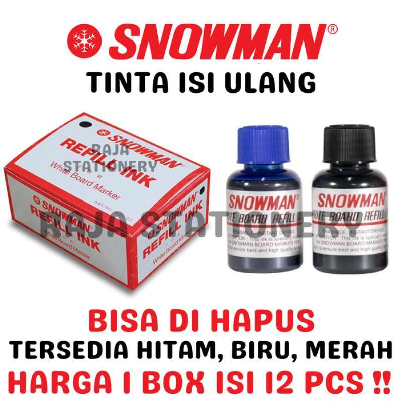 Jual Snowman Refill Whiteboard Marker Isi Tinta Spidol Snowman [12pcs ...