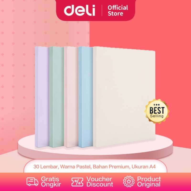 Jual Deli Display Book / Map Dokumen A4 Warna Pastel 30/60/80 Halaman ...