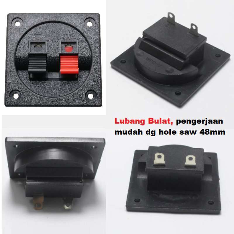 Jual Terminal Panel Kotak Speaker Box Hole Bulat Soket Konektor Kabel ...