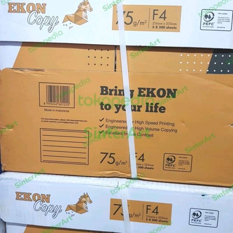 Jual Ekon Kertas Folio F4 Hvs Putih Printer Copy 75 Gram 70 Di Seller ...