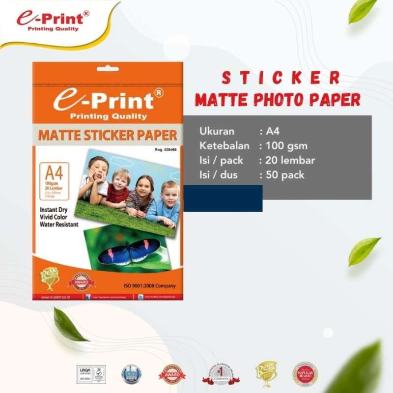 Jual Kertas Foto E-print Sticker Matte Paper 135 Gsm Di Seller Kingyo ...