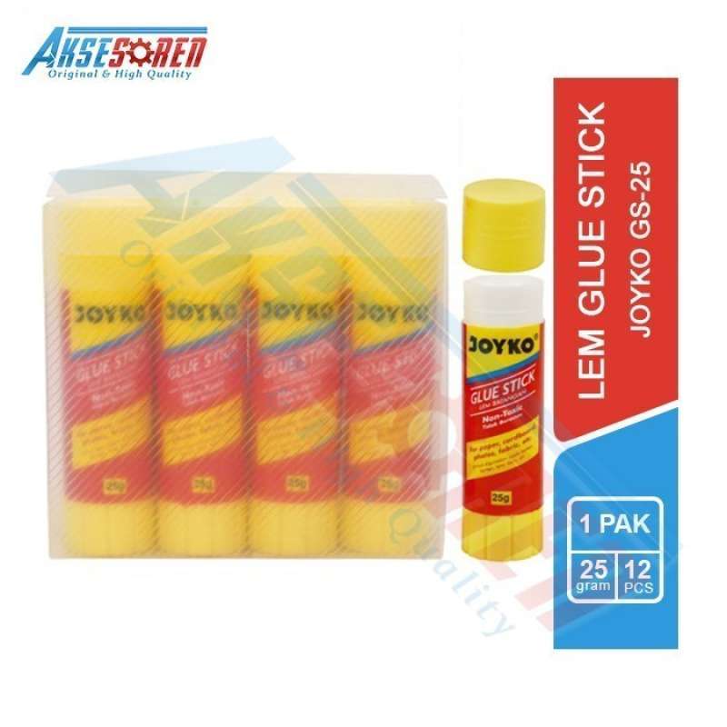 Jual Lem Glue Stick 25 Gram Joyko [gs-25/1 Pack] / Lem Kertas Stik [12 ...