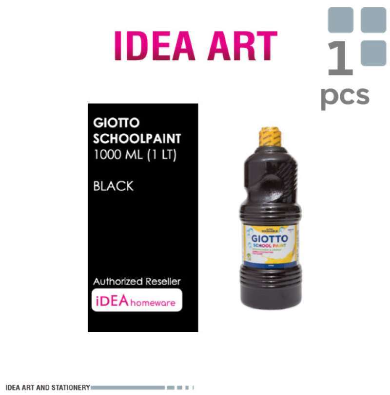 Jual Giotto School Paint 1000 Ml Black Hitam Cat Air Poster Washable 1 ...