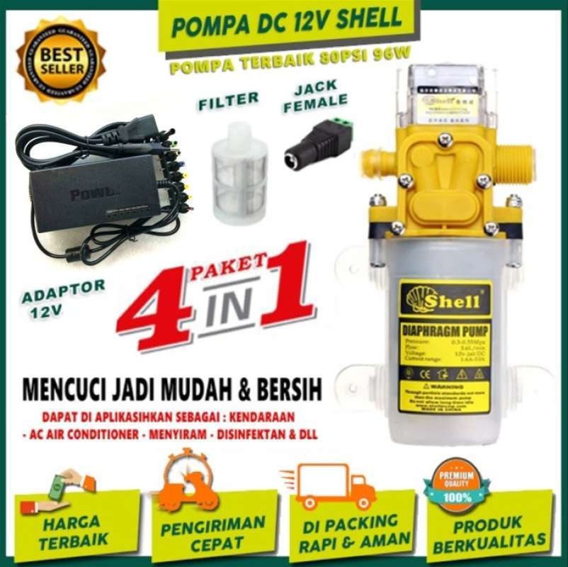 Promo Pompa Air Dc 12 Volt Shell + Adaptor Power Supply 24 Volt 4 ...