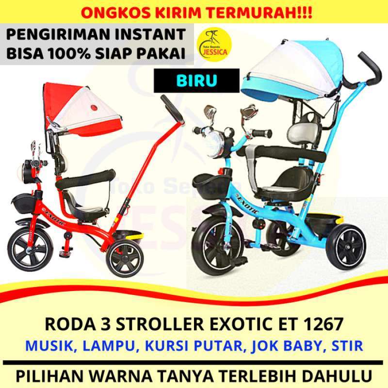 Promo Sepeda Anak Roda 3 Tiga Tricycle Stroller Exotic Et-1267 By ...