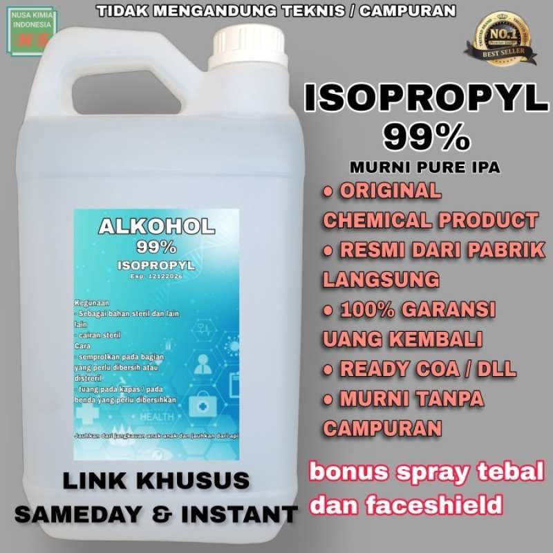 Promo Alkohol Isopropyl 99% 5 Liter / Alkohol Isopropyl 5 Liter ...
