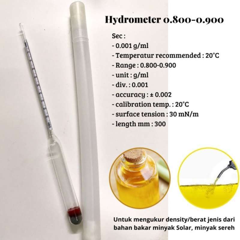 Promo Alat Ukur Solar Hydrometer Solar Baume Density Scala 0,8ml-0,9ml ...