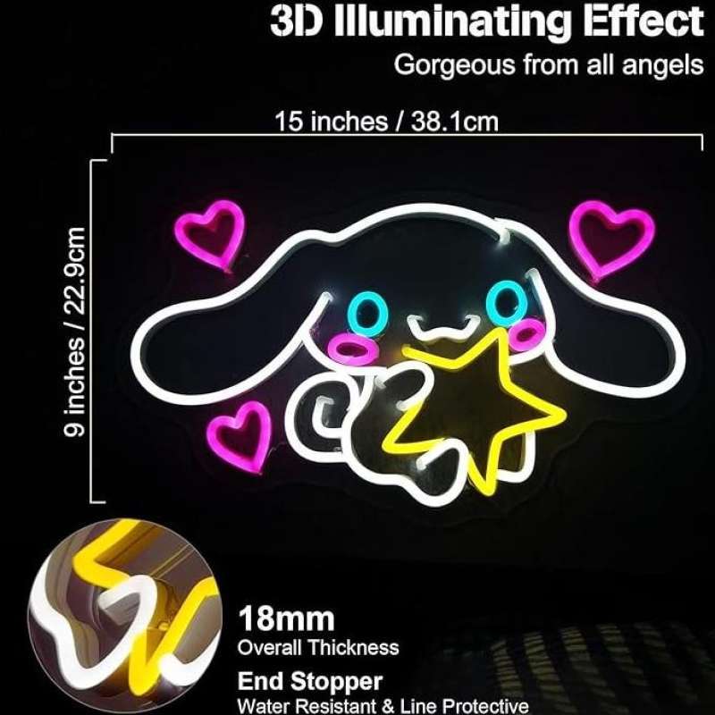 Jual Cinnamoroll Neon Sign Anime Light 3d Art Cute Led Neon Bedroom ...
