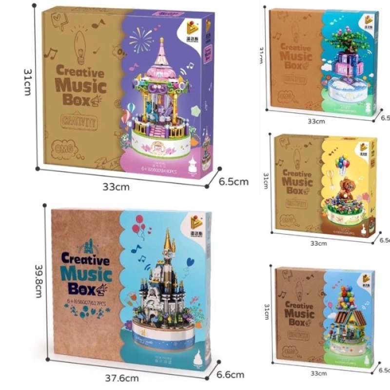 Jual Diy Lego Rotating Music Box Building Blocks Kotak Musik - Castle ...