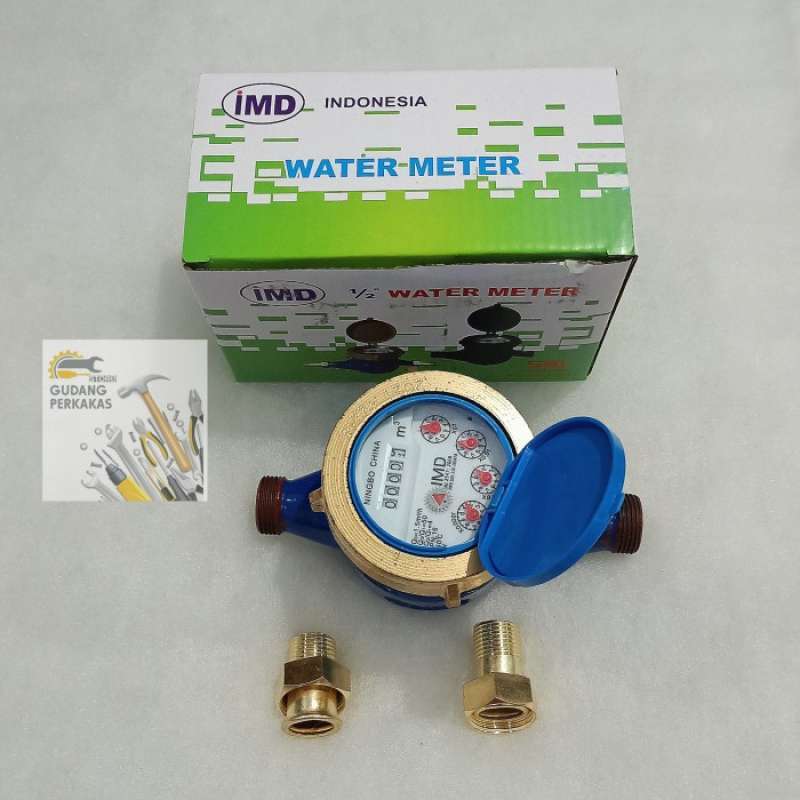 Jual Meteran Air 4 Jarum Body Besi - Water Meter Pam Pdam 1/2 3/4 Inch ...