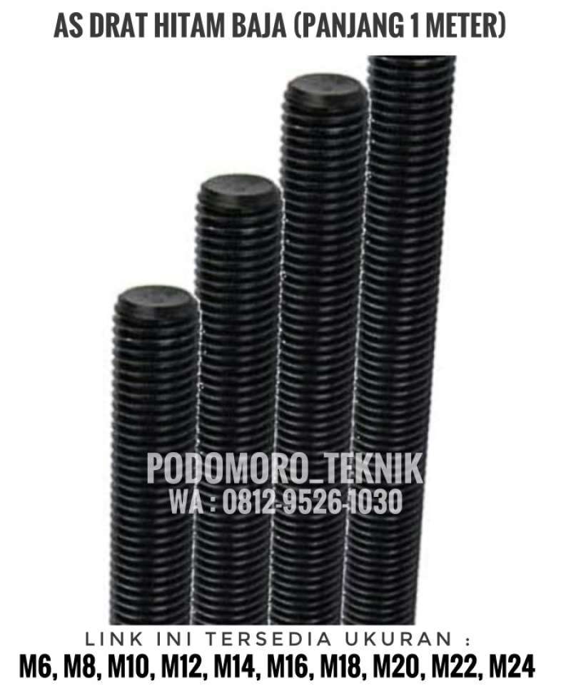 Jual As Drat Hitam Baja M6 M8 M10 M12 M14 M16 M18 M20 M22 M24 Grade 8.8 - Baja 12 Mm Di Seller ...