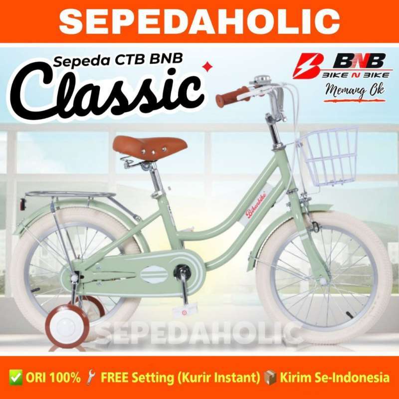 Promo Sepeda Anak Perempuan Bnb Classic City Bike Ukuran 12 16 18 Inch Keranjang Usia 2-8 Tahun ...