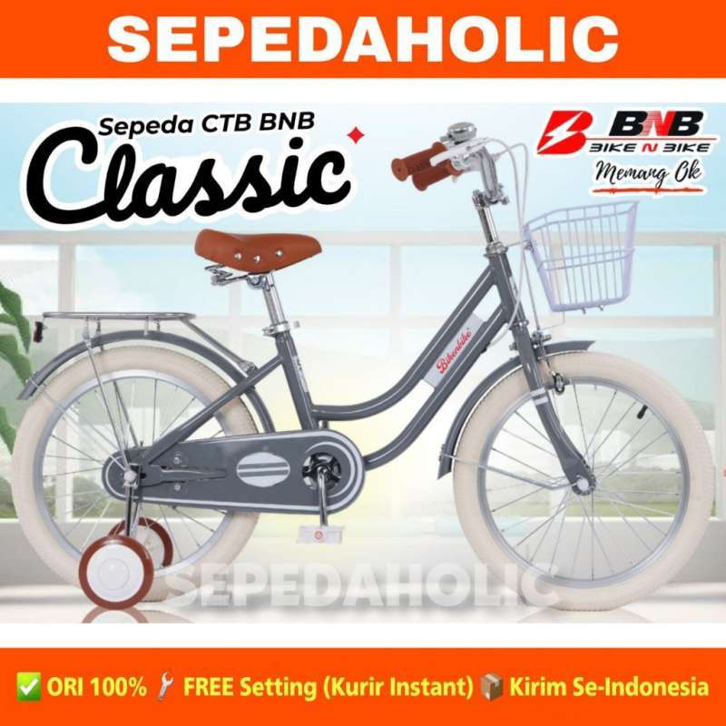 Promo Sepeda Anak Perempuan Bnb Classic City Bike Ukuran 12 16 18 Inch Keranjang Usia 2-8 Tahun ...