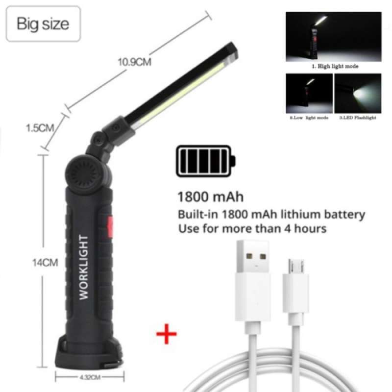 Jual Senter Worklight Led Portable Magnet Cob Charger Lampu Kerja G-52 ...