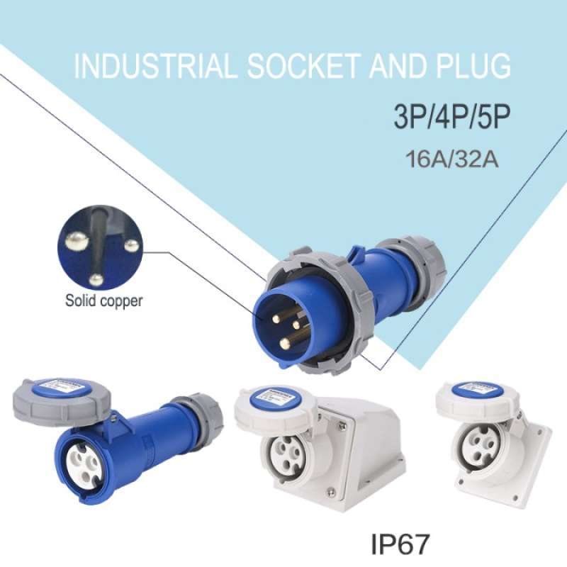 Jual Advanced Industrial Plug And Socket 16a 32a 3 Po 4 Po 5 Po Di ...