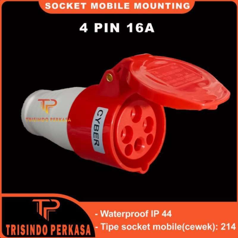 Jual New Mobile Mounting Industrial Socket 4p / 4 Pin 4pin 16a 214 Ip44 4 Di Seller Aghanim ...