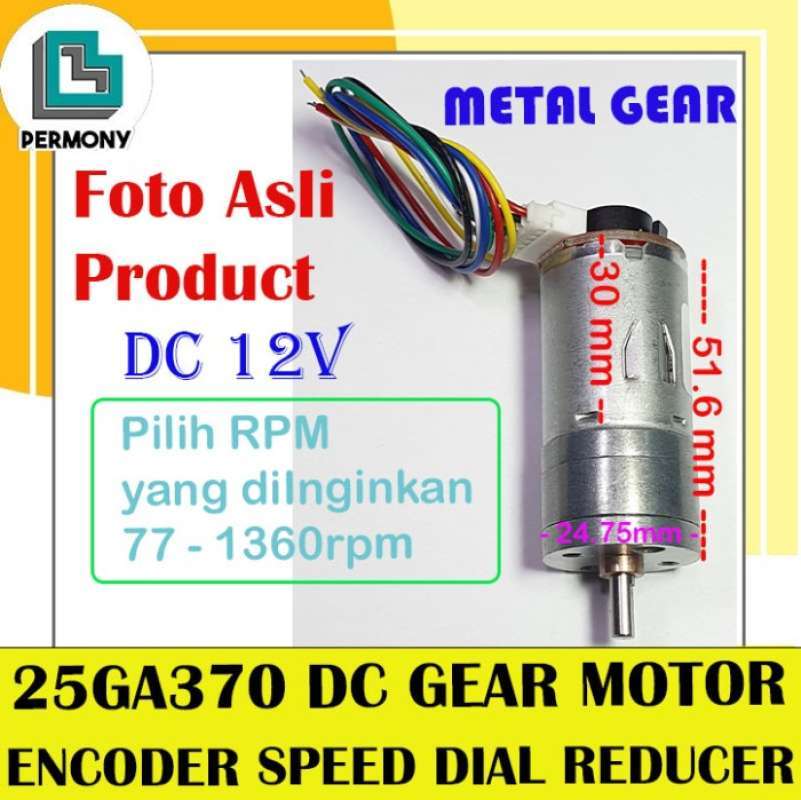 Jual Encoder 25ga370 Dc 12v Motor Dinamo Gear Box Dynamo Gearbox - 280rpm Di Seller Yama ...