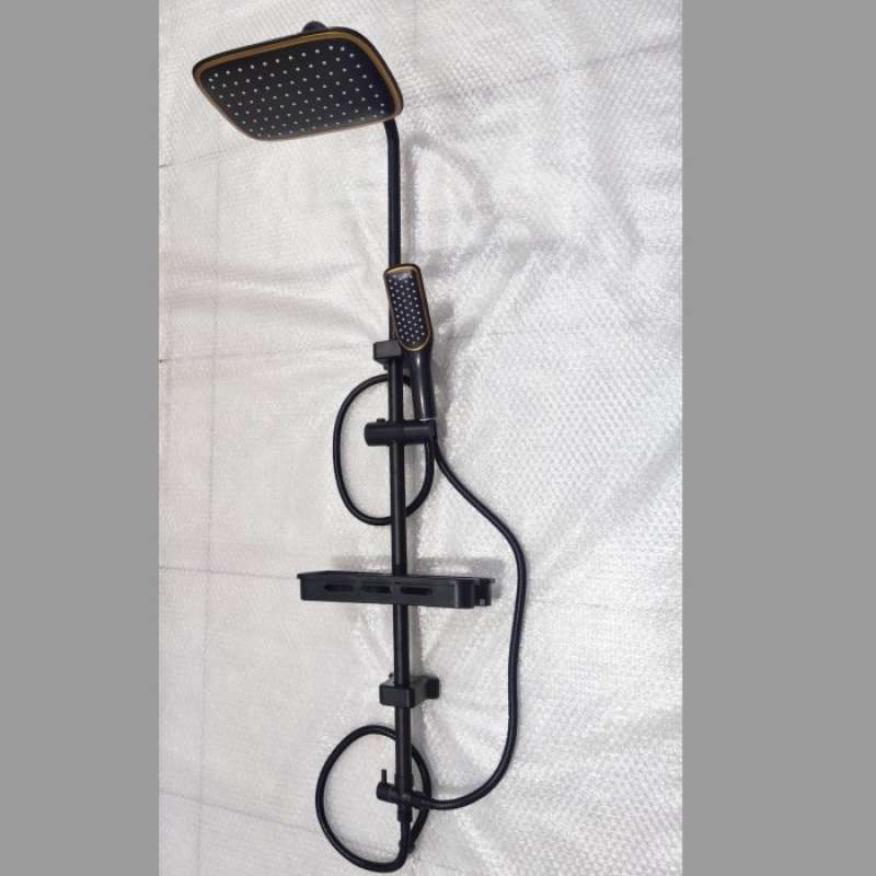 Jual Shower Tiang Set Black Hitam Minimalis Kotak Tanpa Kran Di Seller ...
