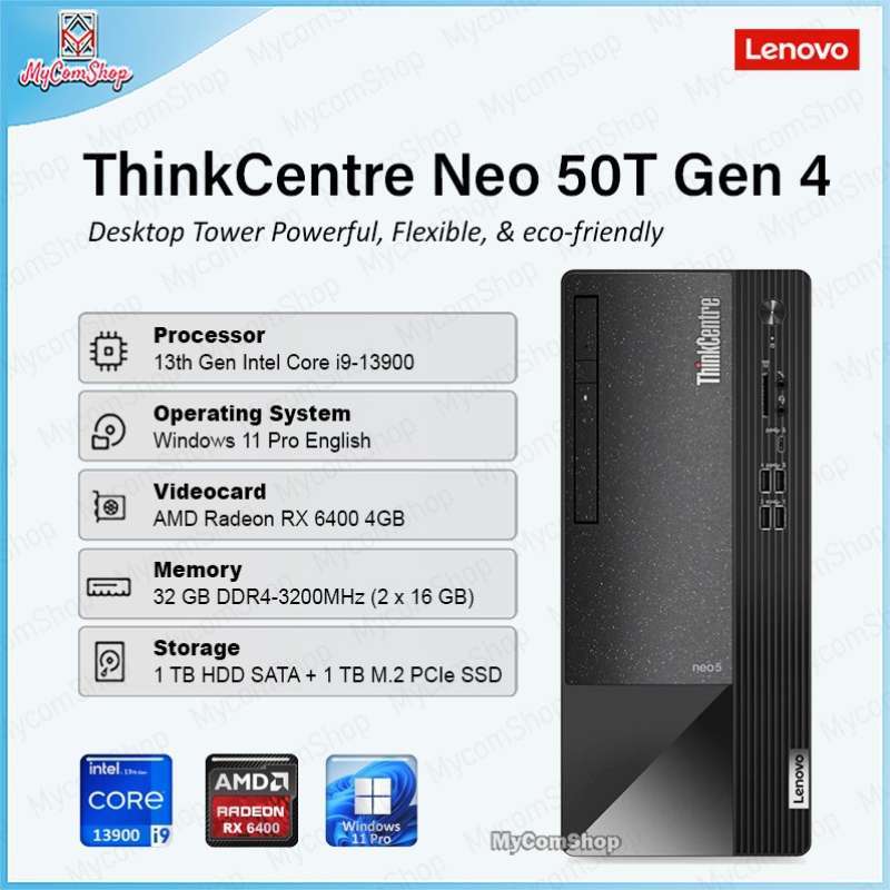 Jual Lenovo Thinkcentre Neo 50t Gen 4 Desktop Tower I9-13900 32gb Ram ...