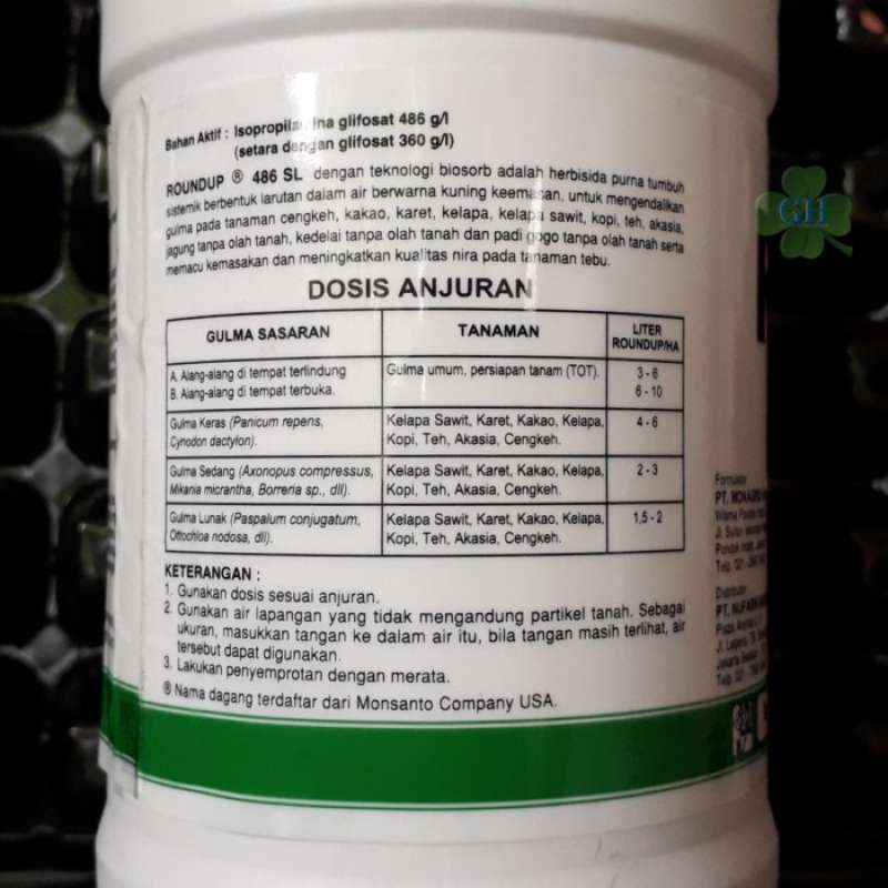 Promo Herbisida Roundup 456 Sl 1 Liter Biosorb, Pengendali Gulma/rumput Diskon 33% Di Seller ...