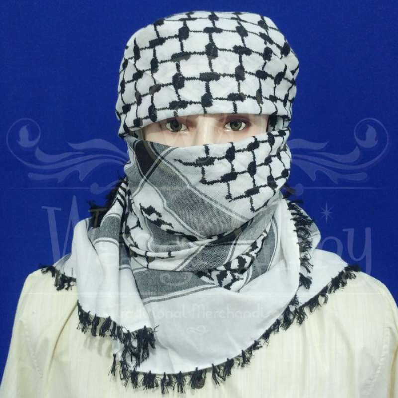 Jual Sorban Palestina Putih, Sorban Almas Arafat, Sorban Segi 4 ...