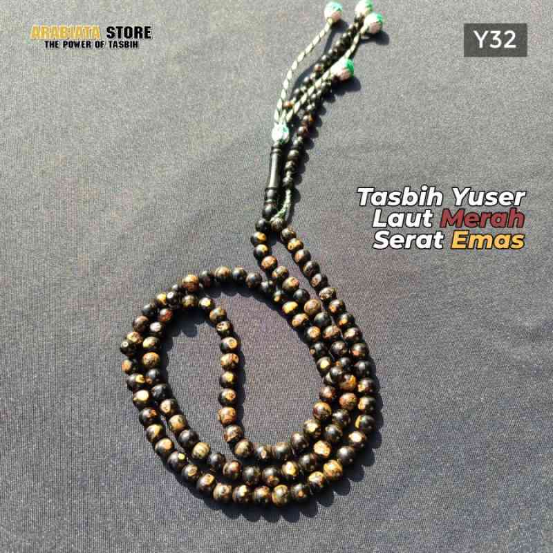 Jual Tasbih Yuser Laut Merah Natural Serat Emas Di Seller Zati Shop ...