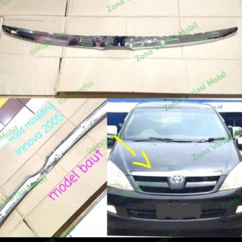 Promo Hood Moulding List Kap Mesin Innova Lama 2004 - 2008 Chrome Model ...