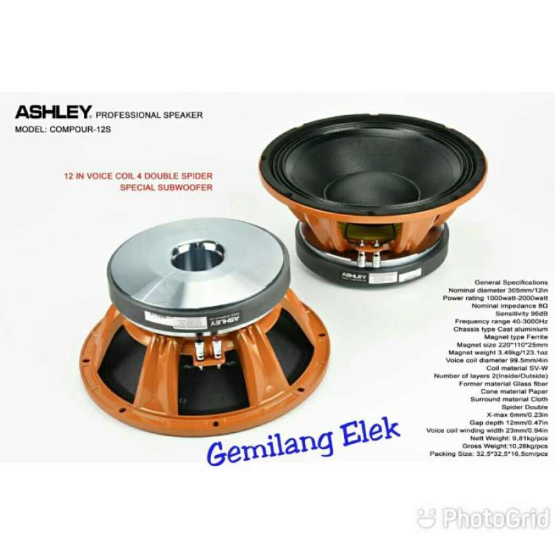 Promo Speaker Ashley 12 Inch Compour-12s Original Diskon 23% Di Seller ...