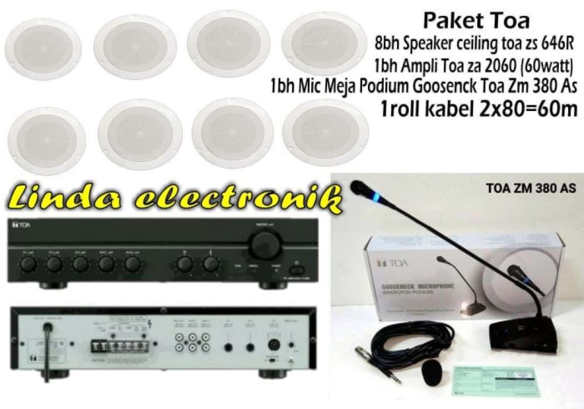 Promo Paket Speaker Ceiling Toa Zs 646r 8bh Dan Mic Meja Podium Diskon ...
