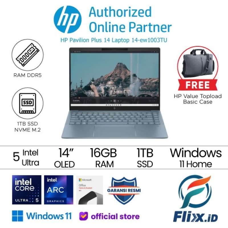 Jual Hp Pavilion Plus 14-ew1002tu/ew1003tu Intel Ultra 5 125h 16gb 1tb Ssd Oled 2.8k Win11+ohs ...
