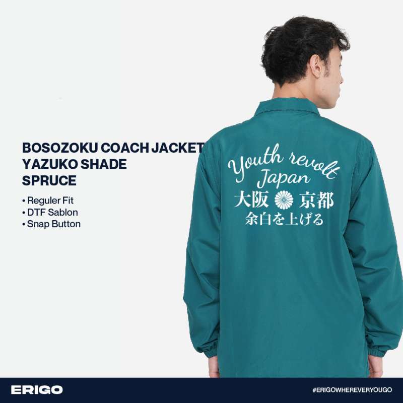 Promo Erigo Bosozoku Coach Jacket Graphic Yazuko Shade Spruce Diskon 60 ...