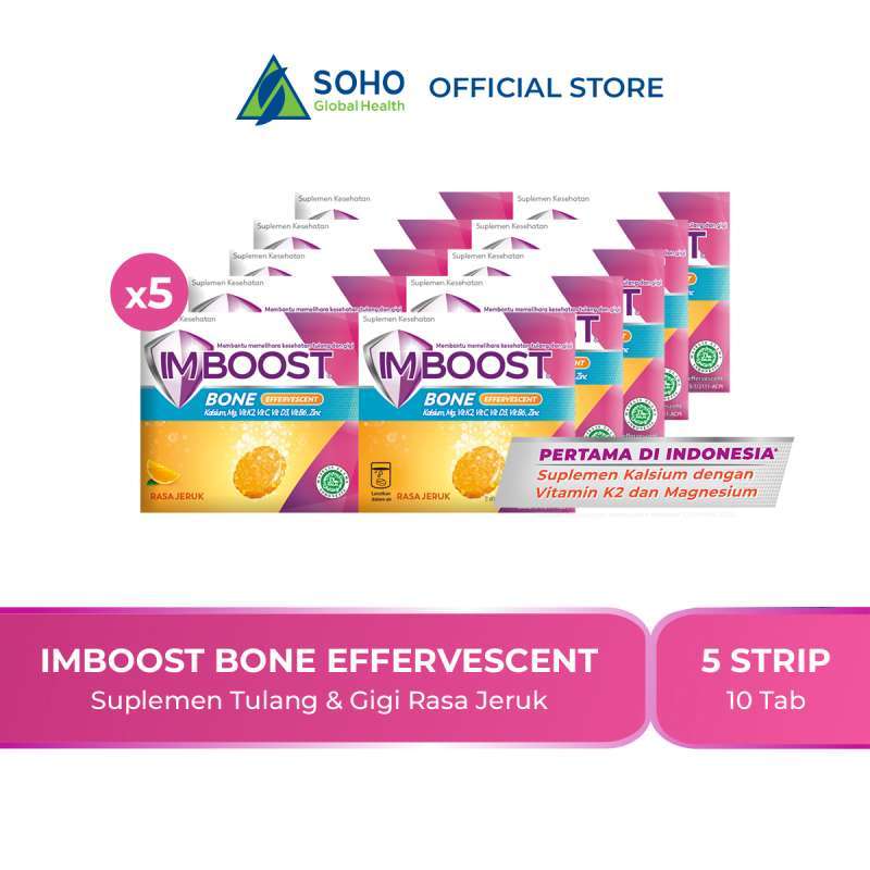 Promo Whs - Imboost Bone Effervescent Orange [5 Strip @2 Tablet ...
