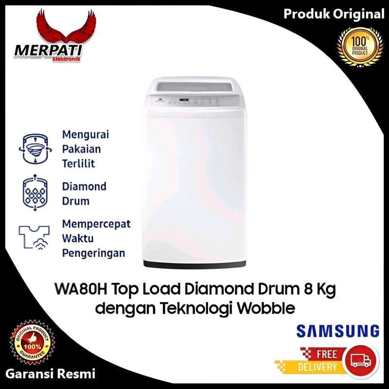 Jual Samsung Wa80h4000sw Mesin Cuci 1 Tabung Top Loading Washer 8kg Di Seller Merpati Electronic ...