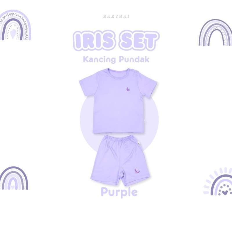 Jual Baby Hai Setelan Iris Set Kancing Pundak Polos Baju Pendek Celana ...