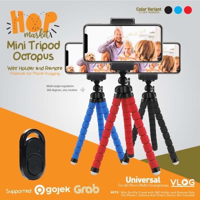 Promo Set Tripod Hp 3in1 Spider Octopus Flexible W Holder & Remote ...