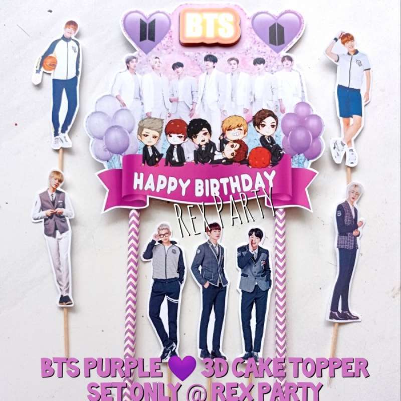Promo Bts Cake Topper/bts Purple 3d Cake Topper/topper Bts/cake Topper ...