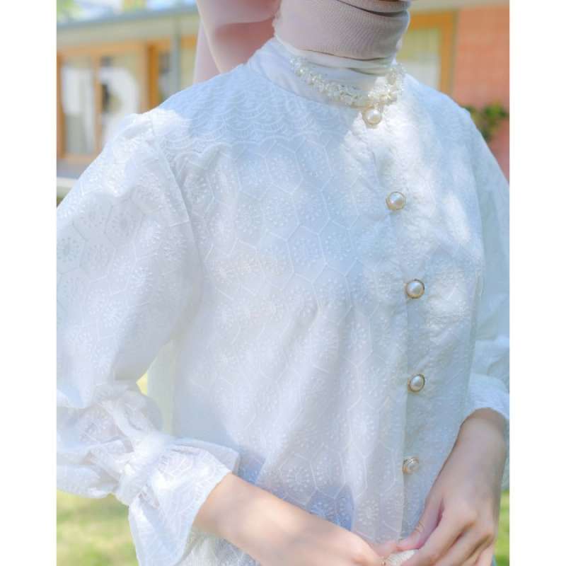 Jual Zennava Outer Mayoutfit | Outer Panjang Embroidery Kancing Depan ...