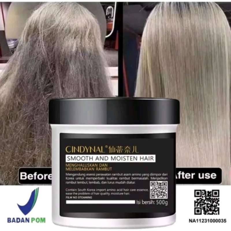 Jual Cindynal Hair Mask Rambut Smooth Keratin Ala Salon Pelurus Tanpa ...