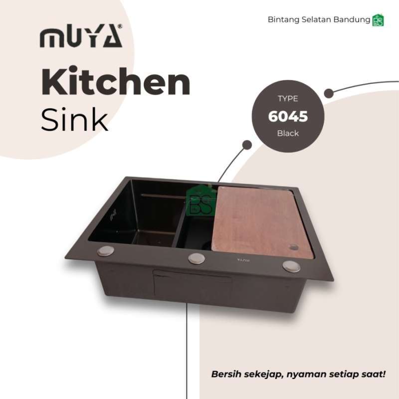 Jual Kitchen Sink Muya Type 5040/6045/6845/full Set/talenan/black Di ...