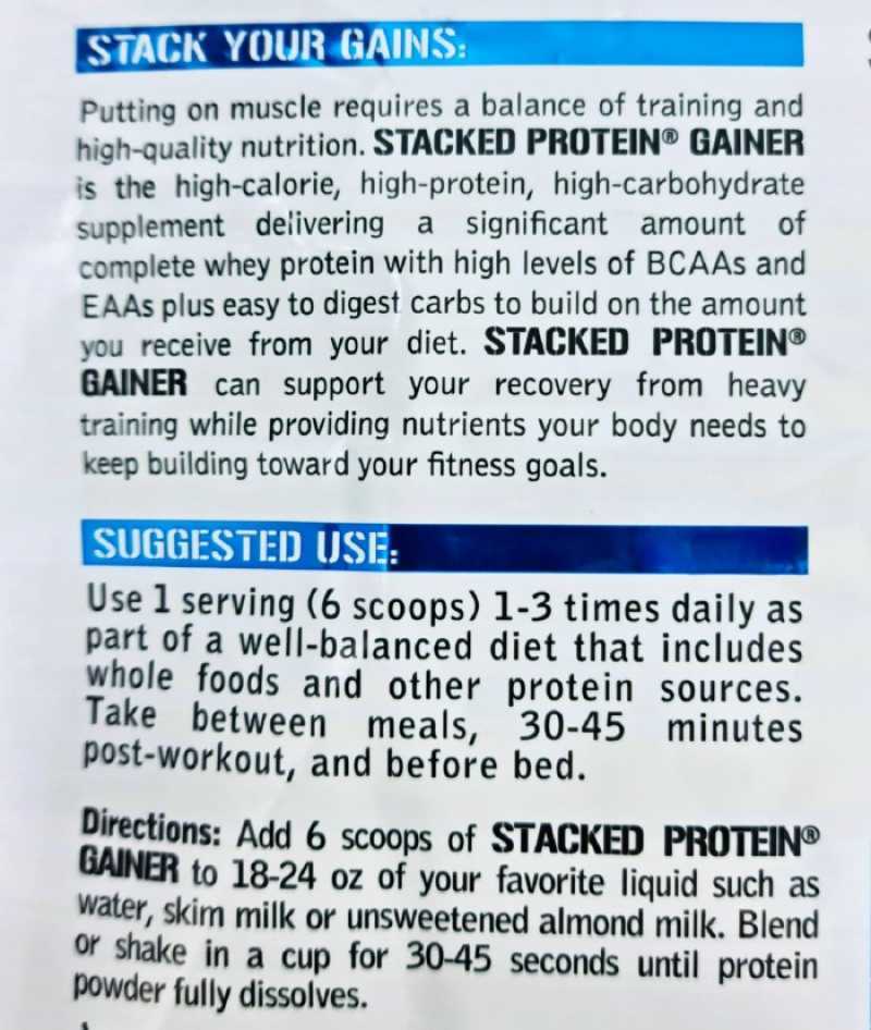 Promo Evl Stacked Protein Gainer 12 Lbs Gain N Mass Ans King Masstech ...