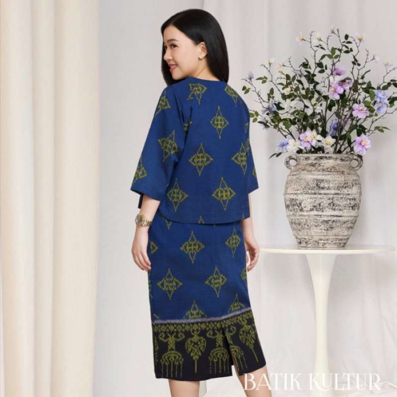 Jual Batik Kultur Set - Bcr & Sfs - Twinkling Stars Tenun In Navy Black ...
