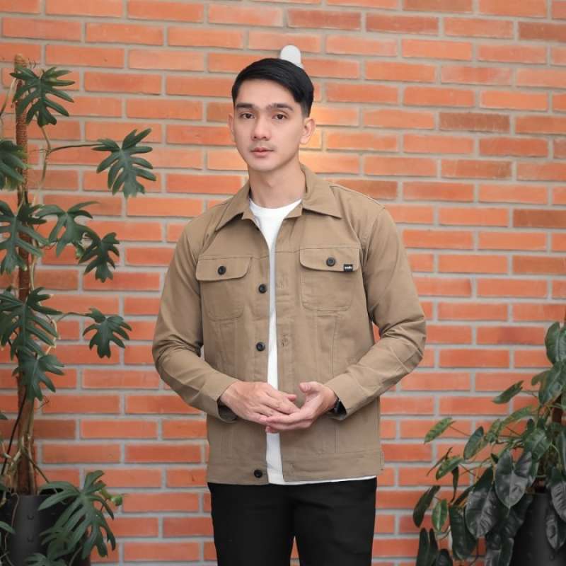 Promo Jaket Pria Canvas Kemaja Original Wolv Jacket - Cream, M Diskon ...