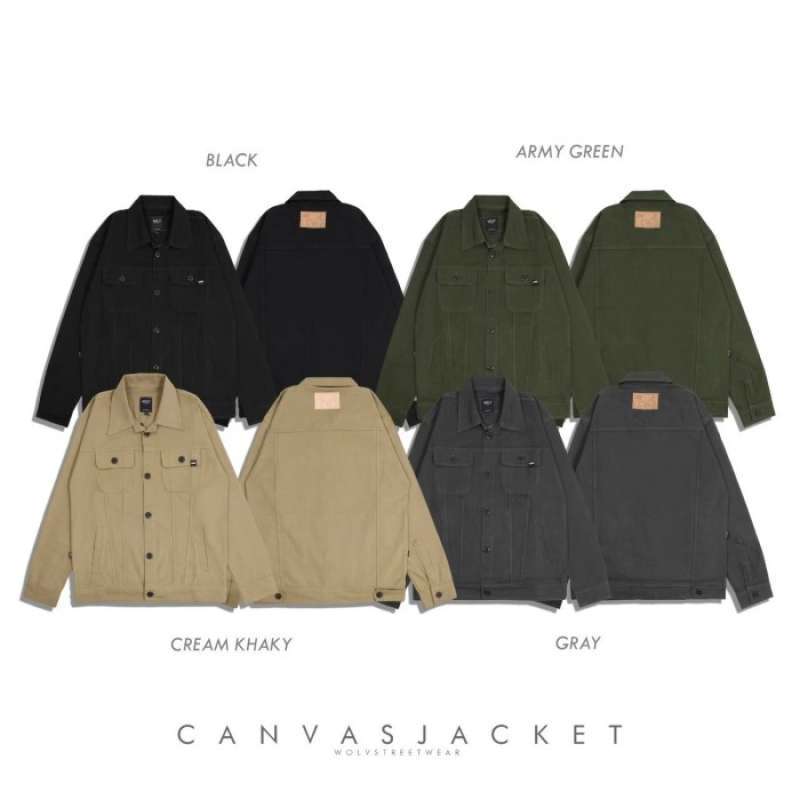 Promo Jaket Pria Canvas Kemaja Original Wolv Jacket - Cream, M Diskon ...