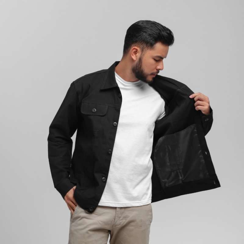 Promo Jaket Pria Canvas Kemaja Original Wolv Jacket - Cream, M Diskon ...